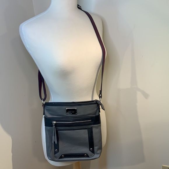Nicole Miller | Bags | Nicolemiller Crossbody Bag In Gray Black And ...